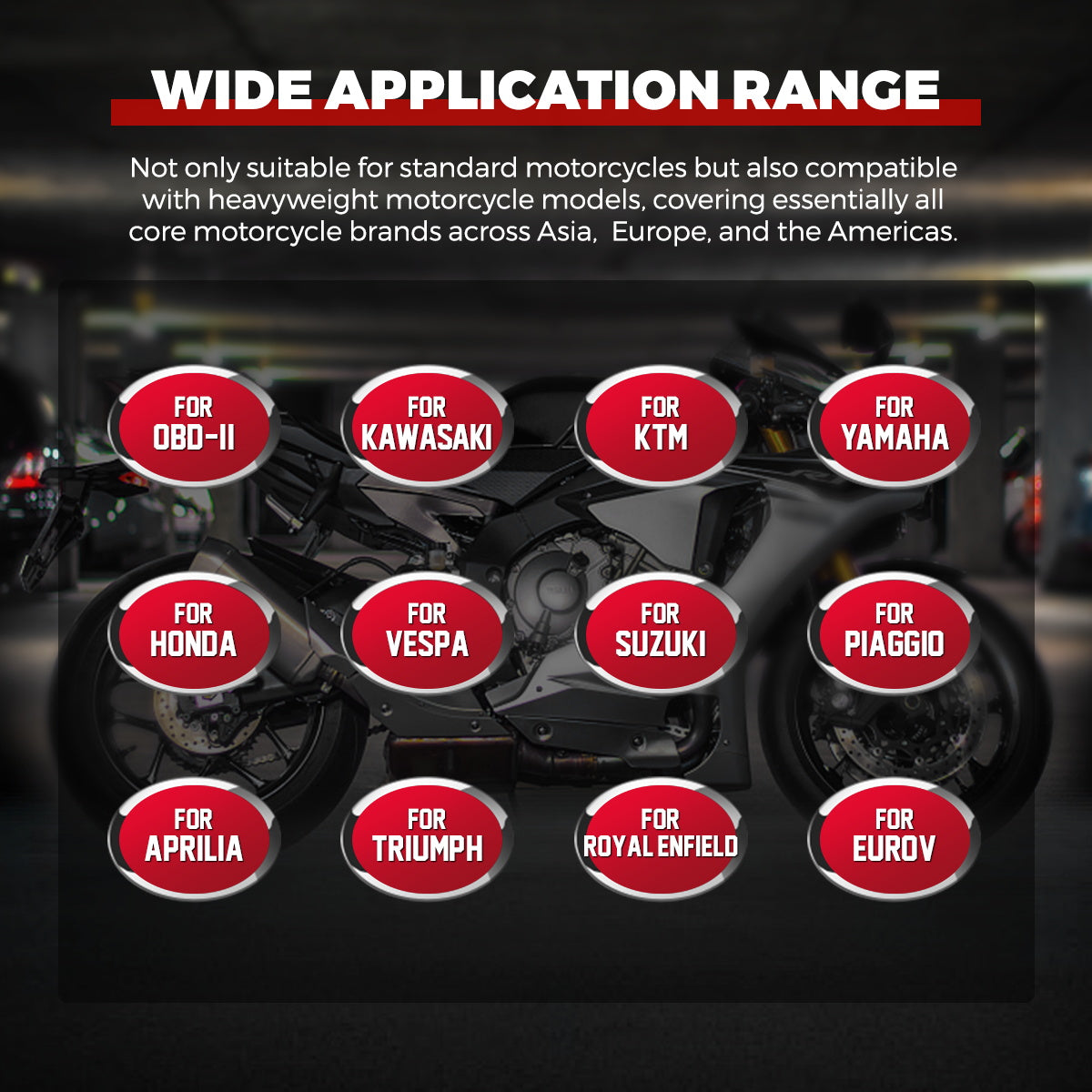 FXTUL M4 EU Motorcycle Diagnostic Tool OBD2 Code Reader Scan Tool For ...