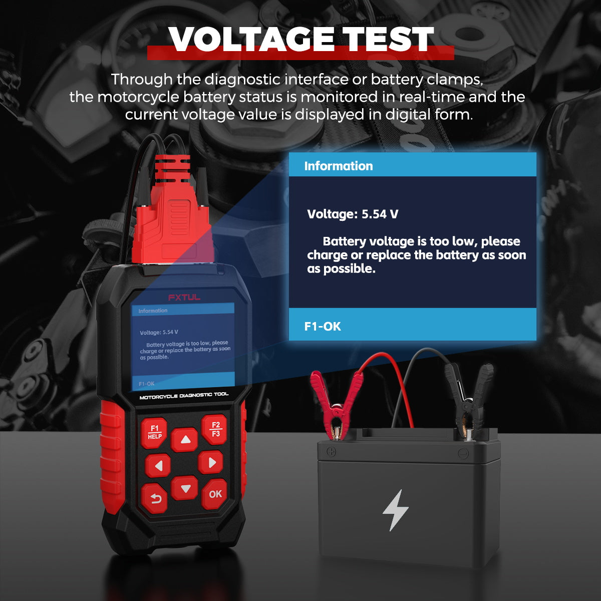 FXTUL M4 EU Motorcycle Diagnostic Tool OBD2 Code Reader Scan Tool For ...